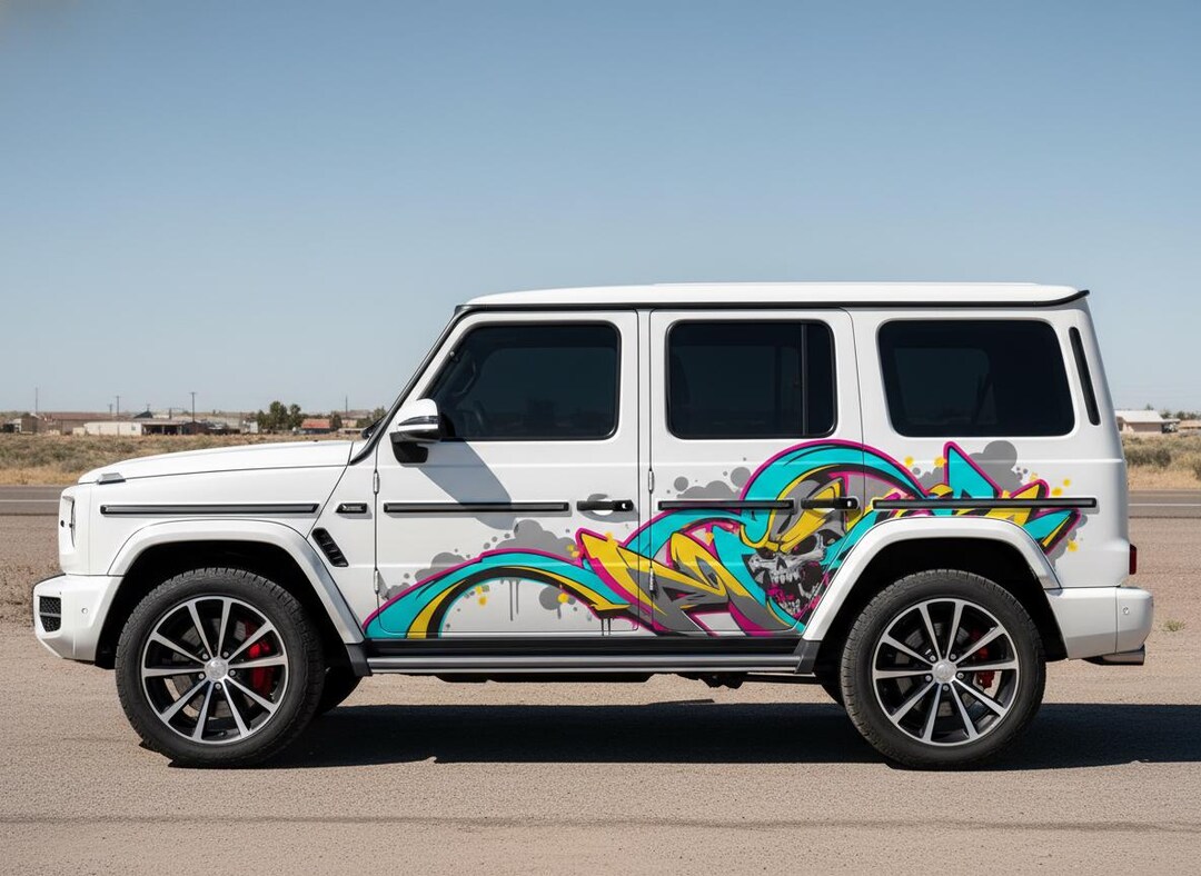 Graffiti Dragon Car Decal — Kabuto Skull Side Sticker Wrap for SUV ...