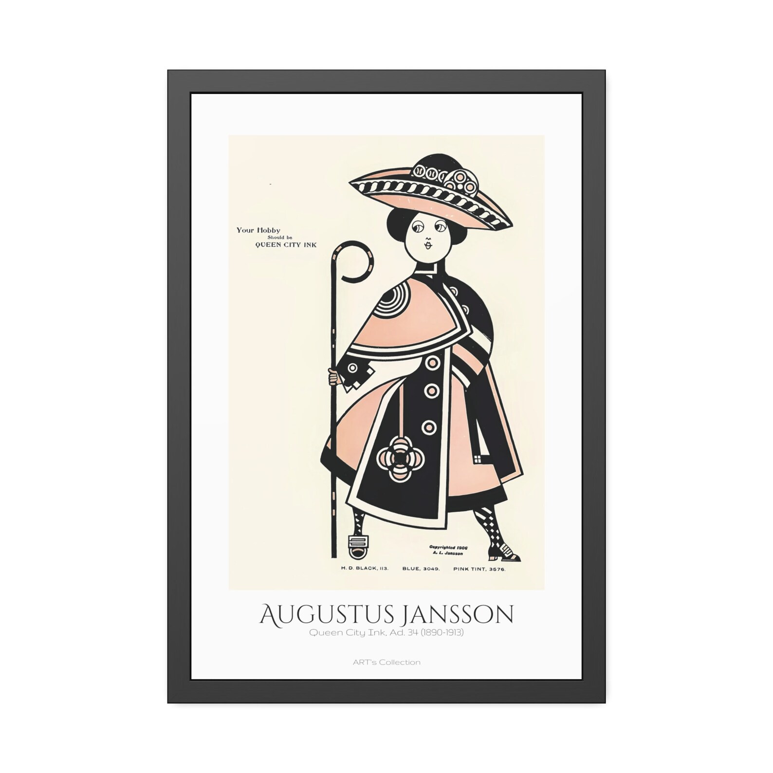 Queen City Ink, Ad. 34 (1890-1913) by Augustus Jansson / Framed Poster ...