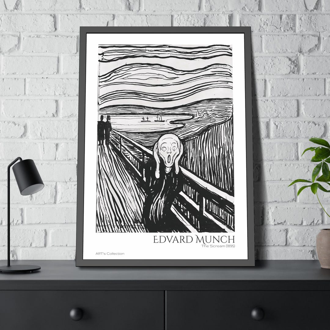The Scream (1895) by Edvard Munch / Framed Poster Art's Collection ...