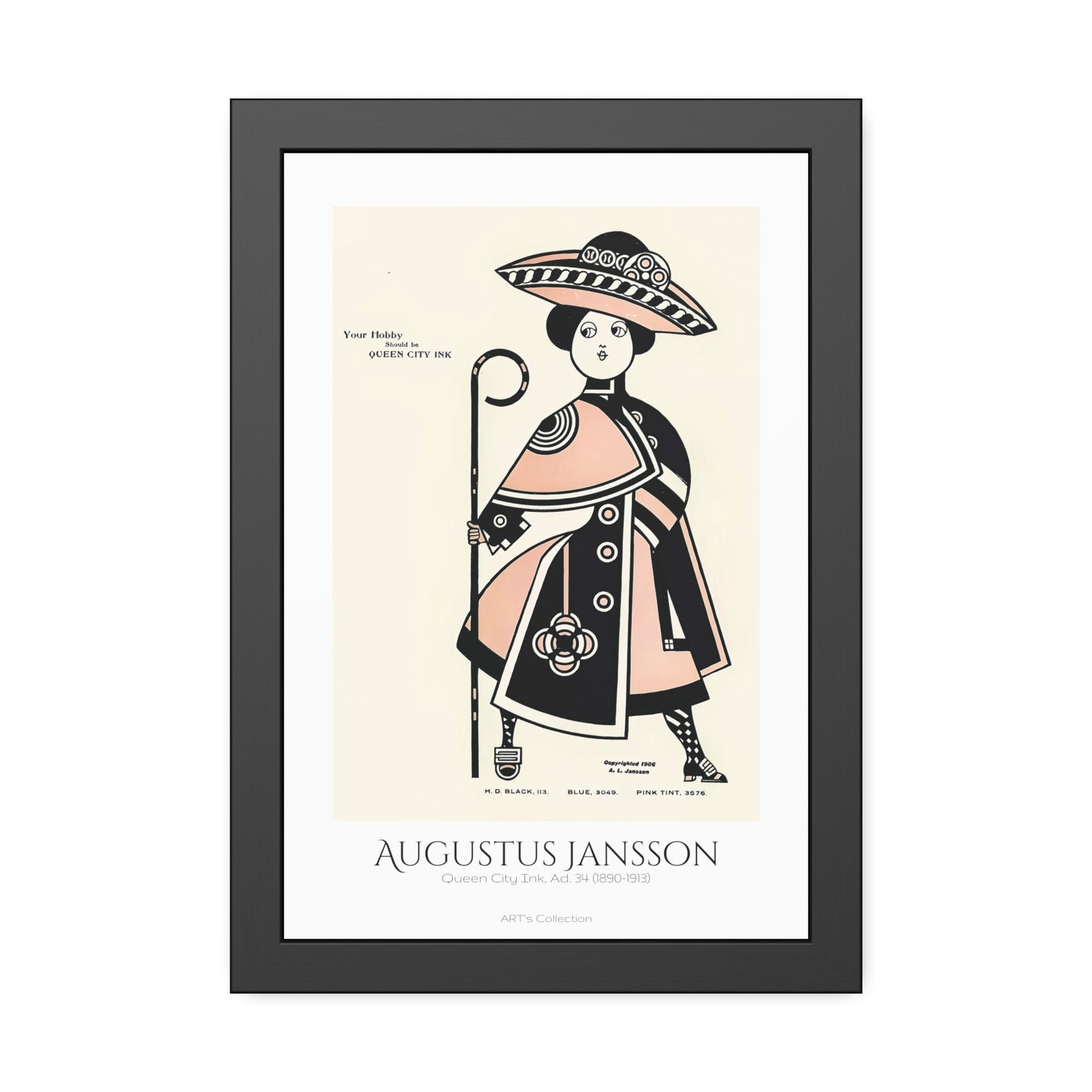 Queen City Ink, Ad. 34 (1890-1913) by Augustus Jansson / Framed Poster ...