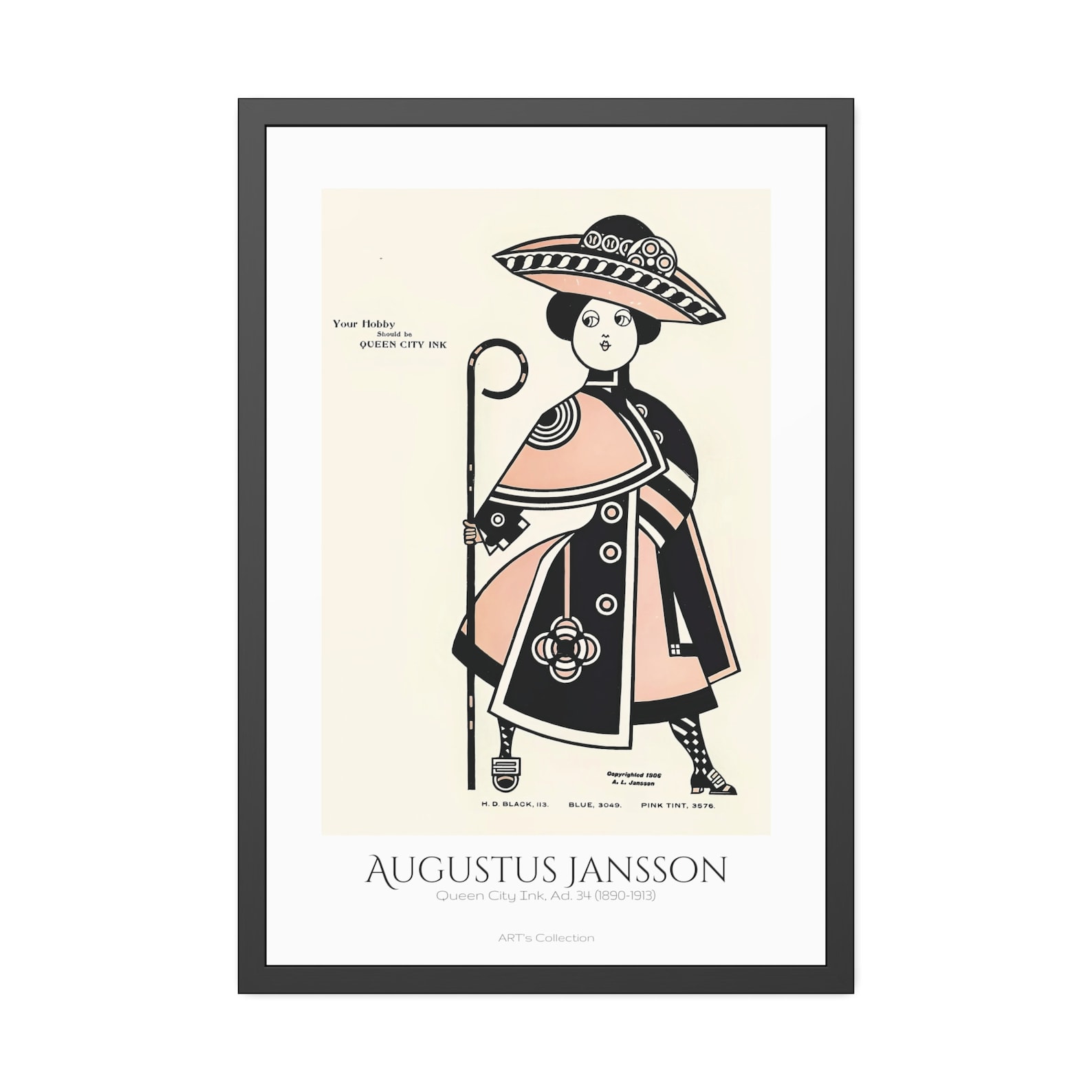 Queen City Ink, Ad. 34 (1890-1913) by Augustus Jansson / Framed Poster ...