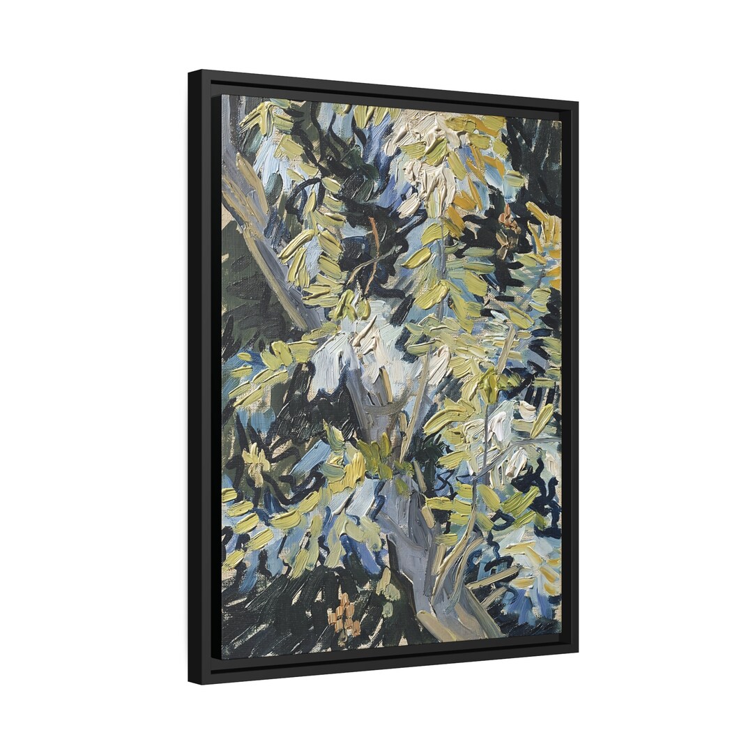 Acacia in Flowers by Vincent Van Gogh / Framed Canvas on American Box ...