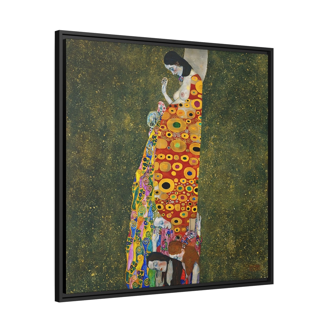 Hope, II (1907 - 1908) by Gustav Klimt / Framed Canvas on American Box ...
