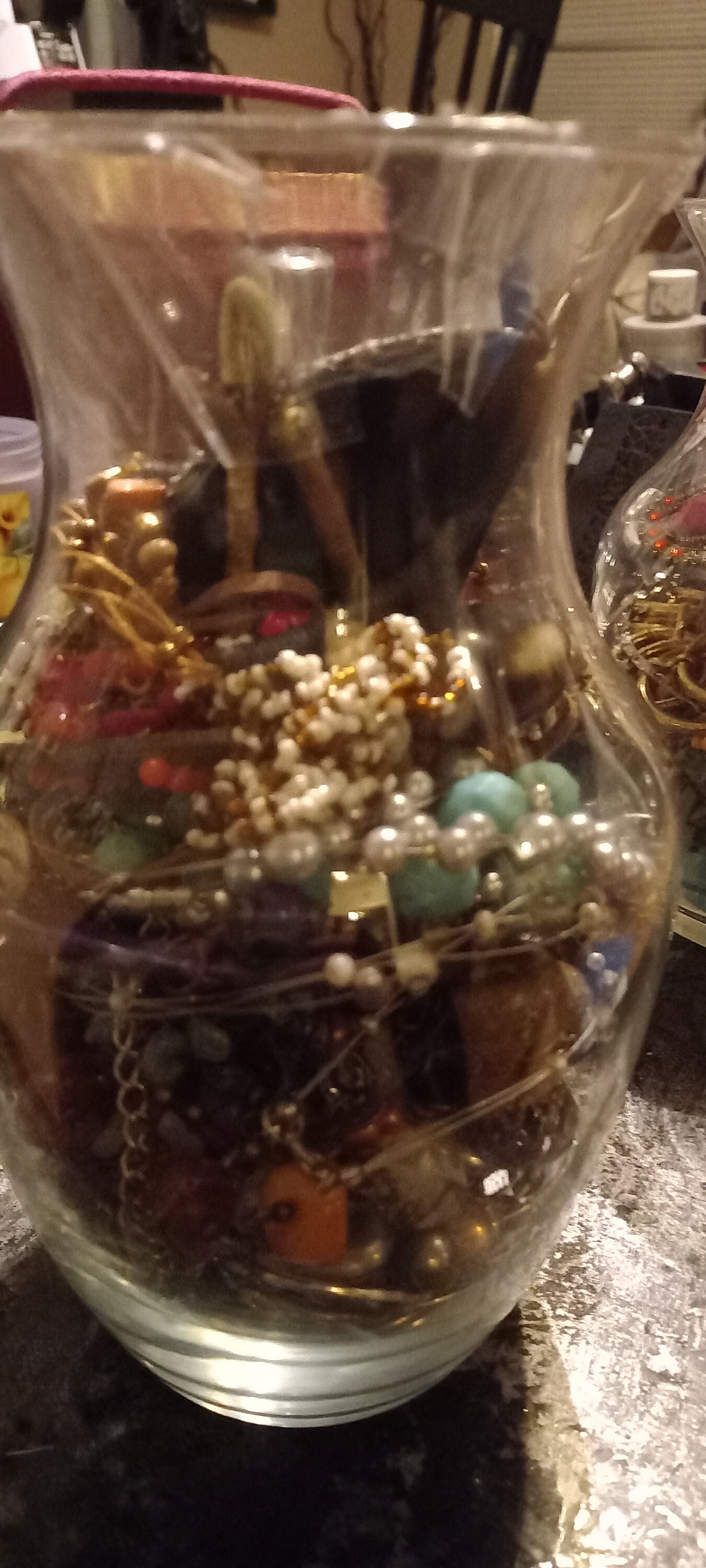 Jewelry Jars With Assortment of Random Vintage Costume Jewelry, Random ...