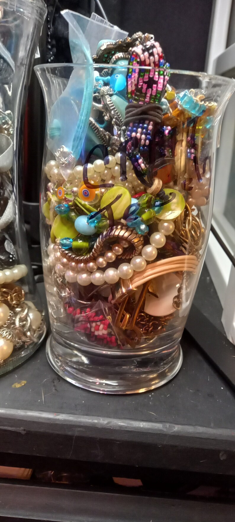 Jewelry Jars With Assortment of Random Vintage Costume Jewelry, Random ...