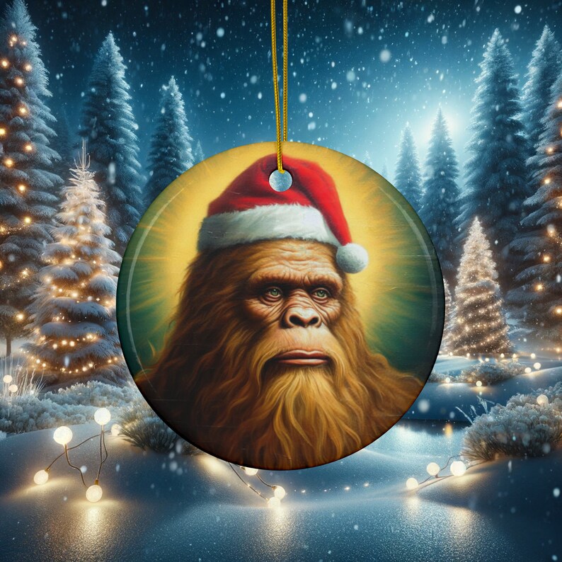 Bigfoot Christmas Ornament two-sided Print Not Just One-side - Etsy