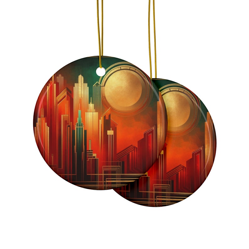 Art Deco Christmas Ornament, Art Nouveau, Mid-century, Retro image Both ...