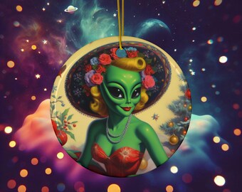 Alien Christmas Ornament two-sided Print Not Just One-side - Etsy