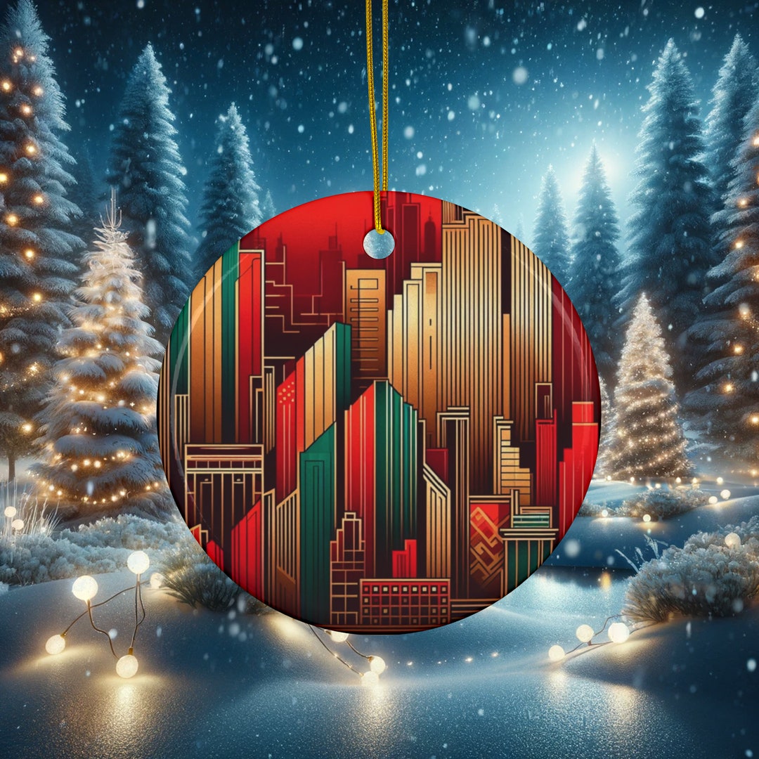 Art Deco Christmas Ornament, Art Nouveau, Mid-century, Retro image Both ...