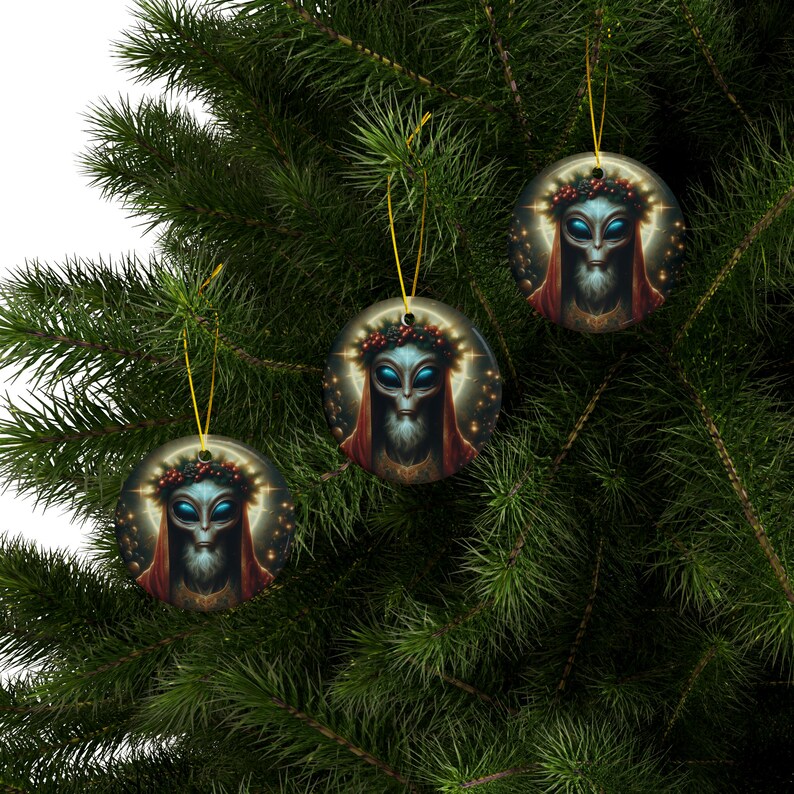 Alien Christmas Ornament two-sided Print Not Just One-side - Etsy