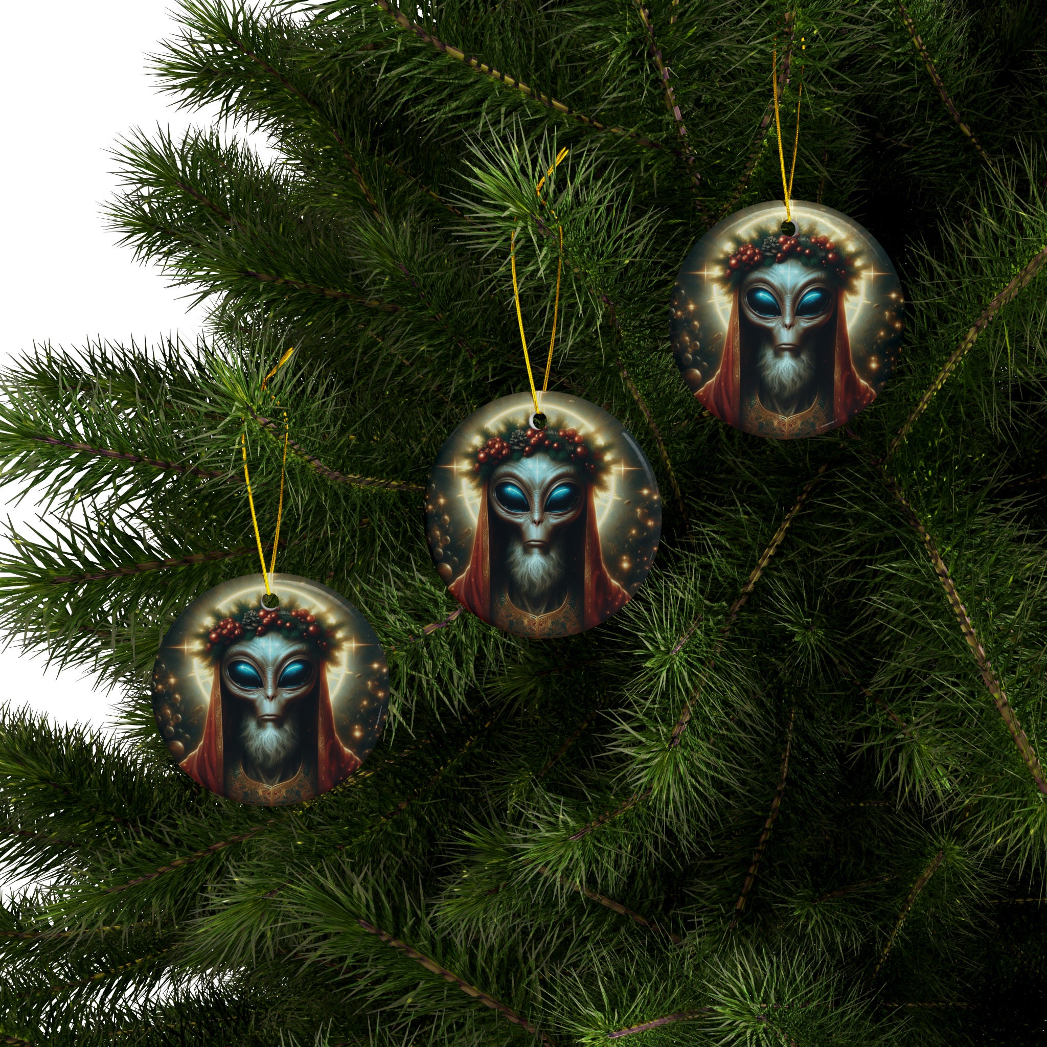 Alien Christmas Ornament two-sided Print Not Just One-side - Etsy