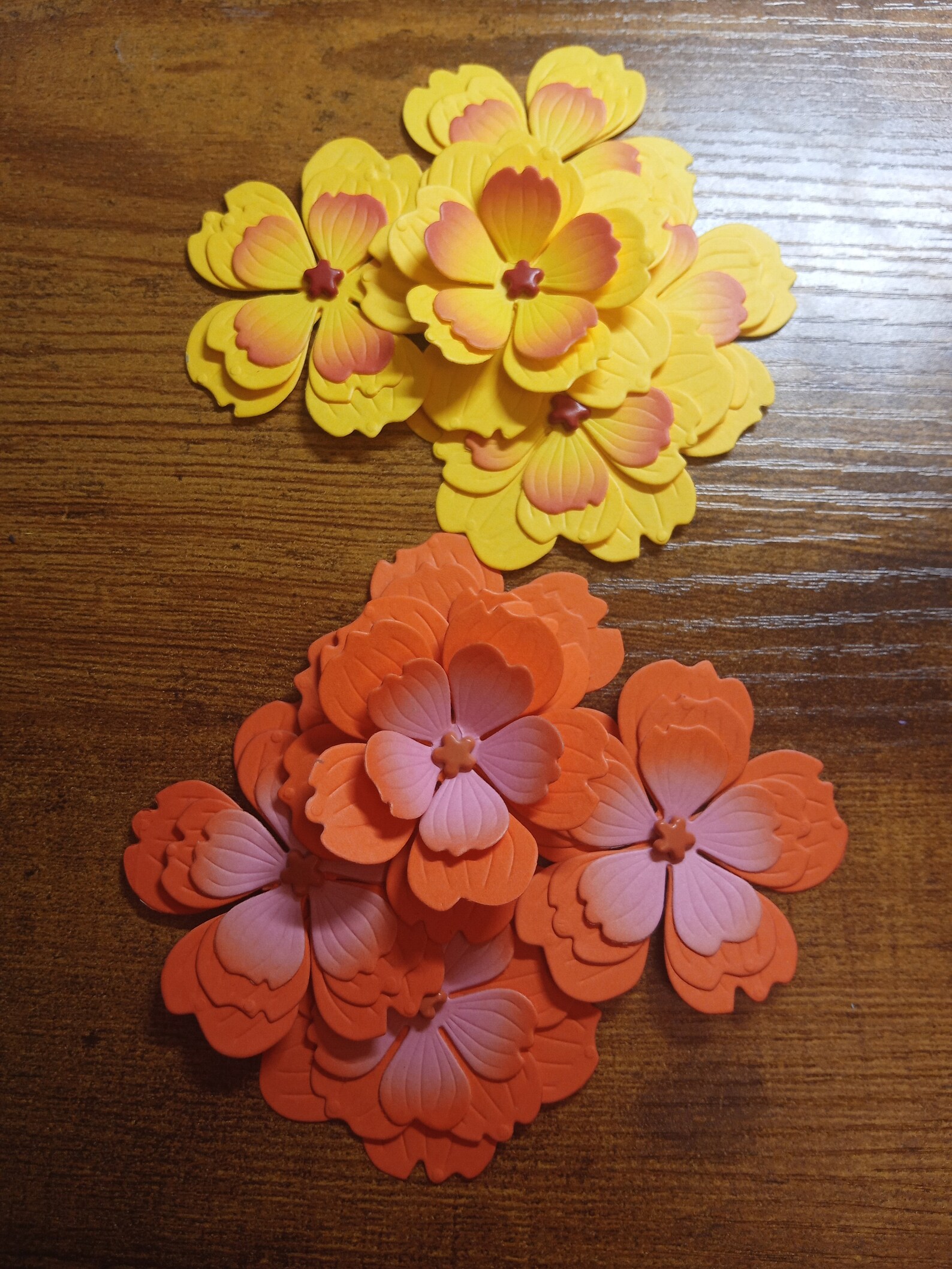 Layered Flower Paper Die Cuts - Set of 5 Orange or 5 Yellow. - Etsy
