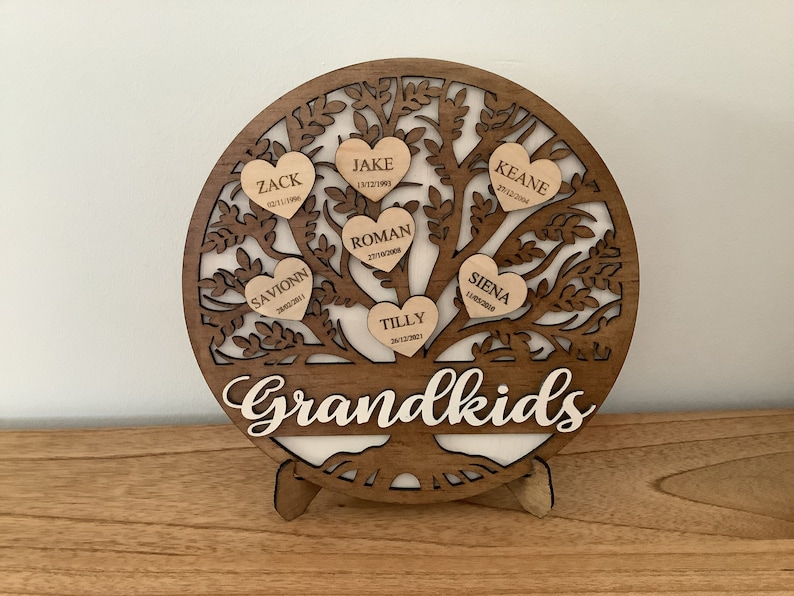 Personalised Beautiful Family Tree and Stand 3 Different Sizes ...