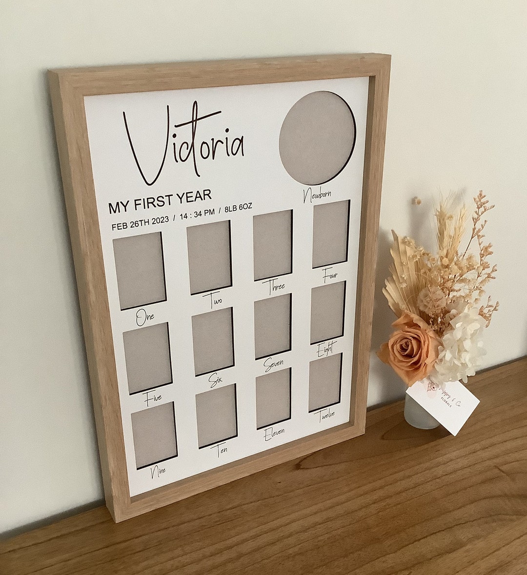 Personalised Baby’s First Year Engraved A3 Picture Picture Photo Frame ...