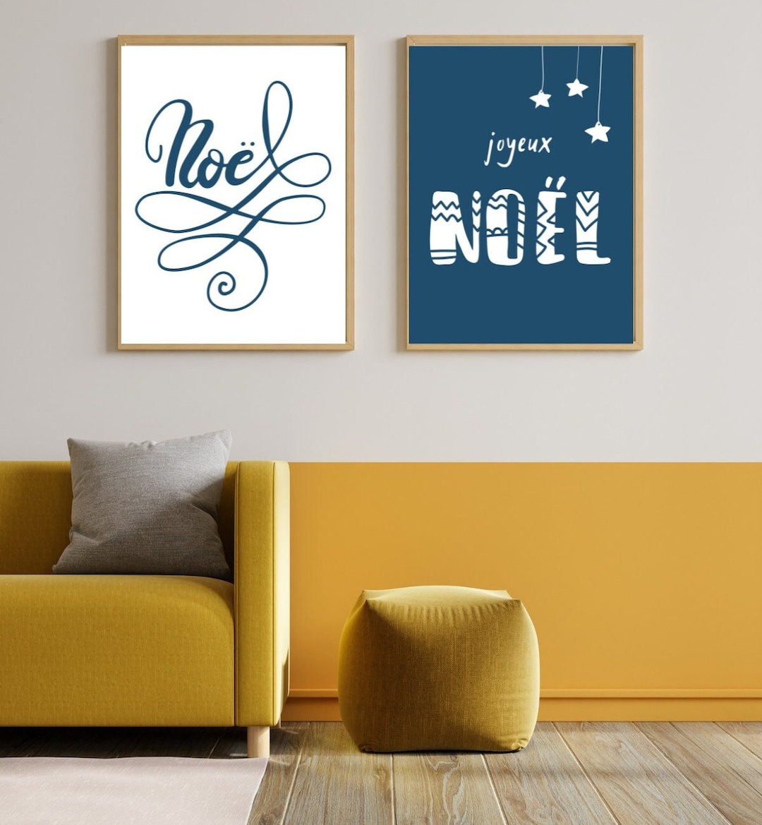 Joyeux Noel Print, Noel Holiday Print, Digital Download, Set of 2 ...