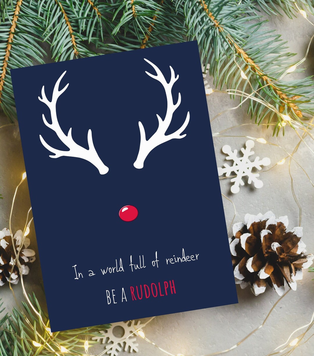 Be a Rudolph Holiday Print, Cute Rudolph Christmas Print, Digital ...