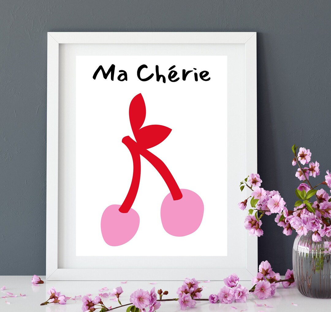 Cherry Print, Ma Cherie Print, Coquette Digital Prints, Coquette Room ...