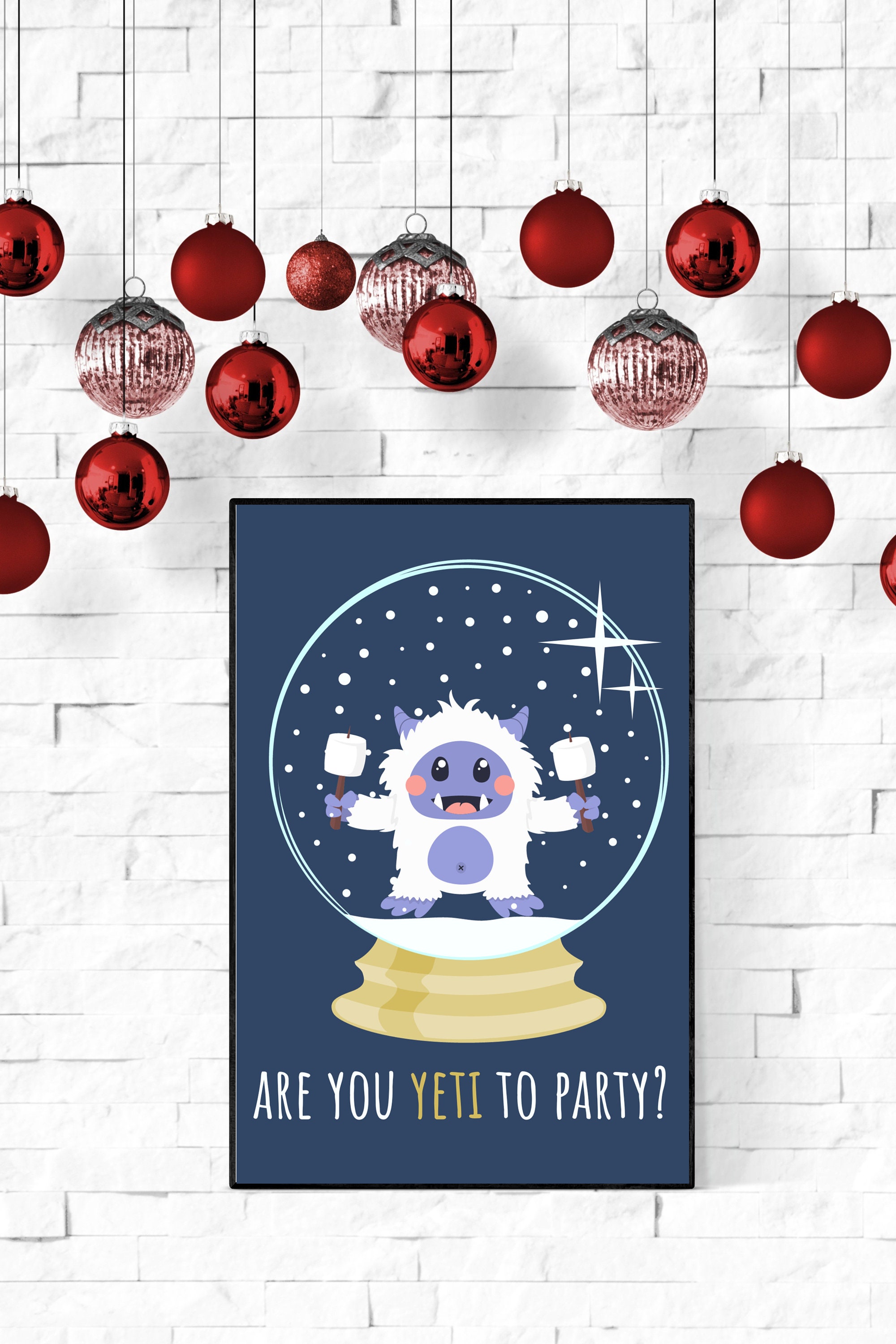 Yeti Holiday Print Bundle, 3 Yeti Christmas Prints, Funny Holiday Decor ...