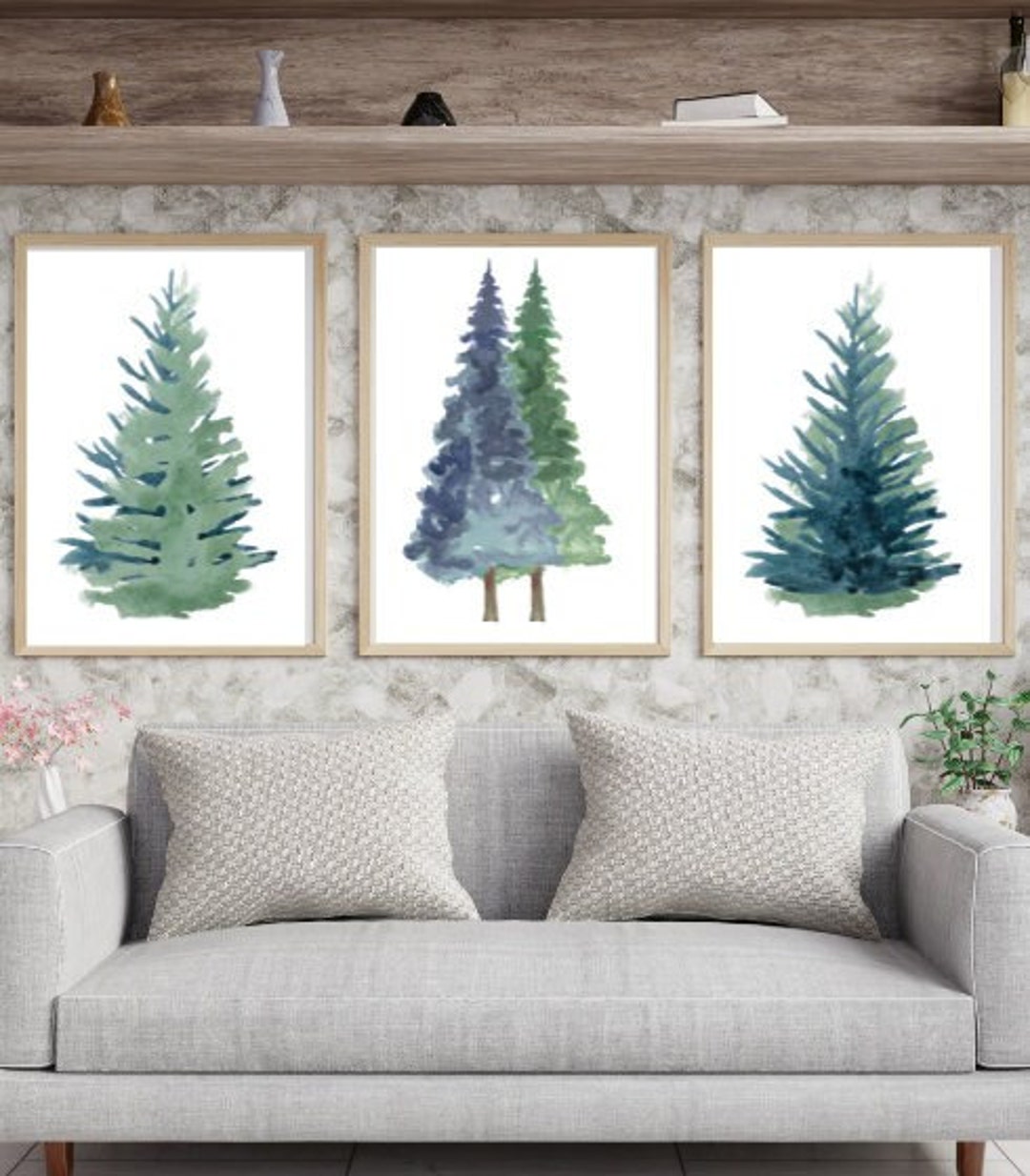Christmas Tree Prints, Evergreen Tree Prints, Christmas Decor, Digital ...