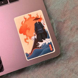 Samurai With Blue Eyes Sticker - Etsy