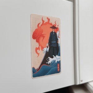 Samurai With Blue Eyes Sticker - Etsy