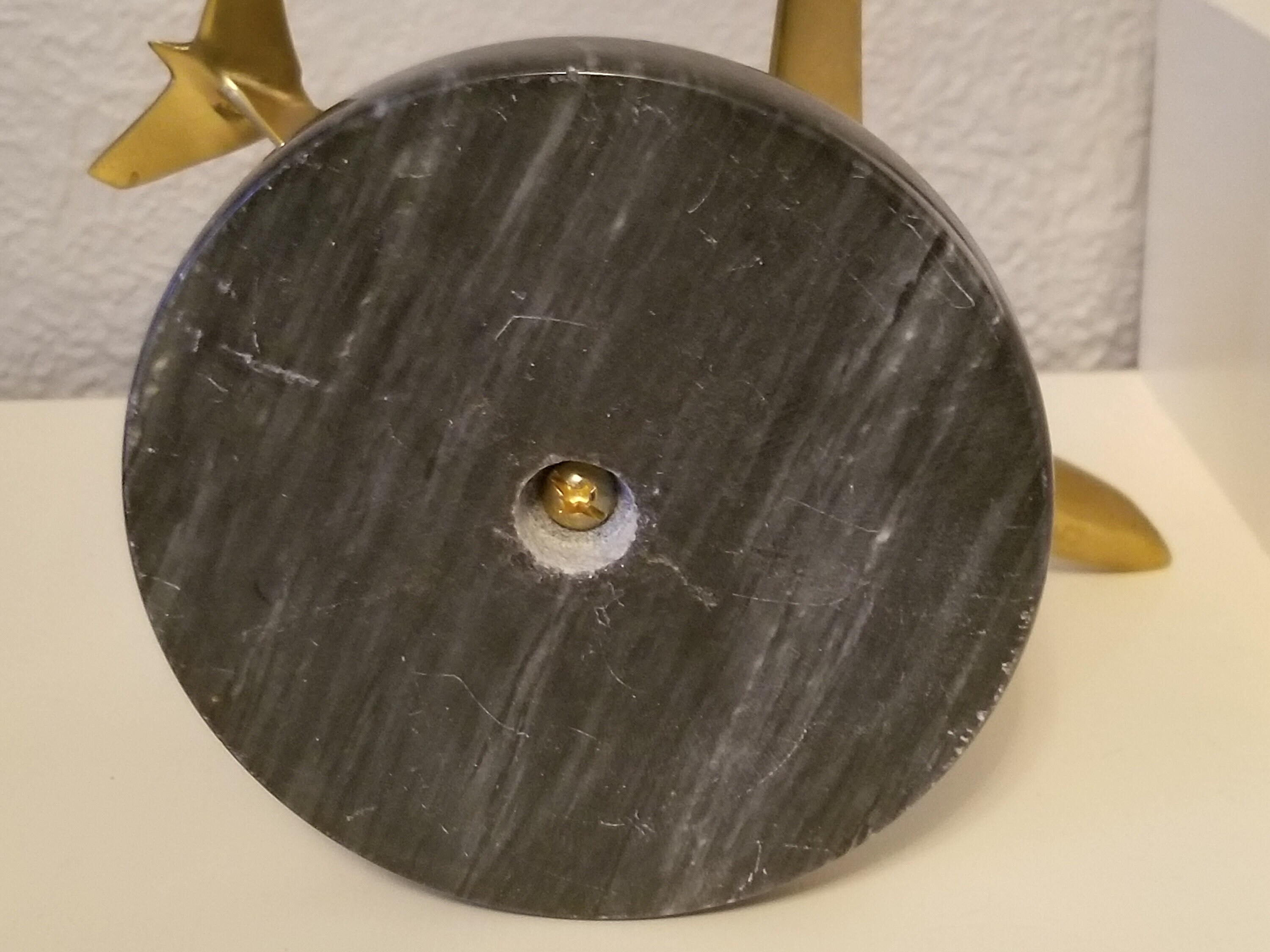 Vintage Brass Airplane Paperweight on A Marble Base, Vintage Brass ...