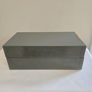 Vintage Industrial Index Card Storage Box | Metal Index Card Box | Made ...