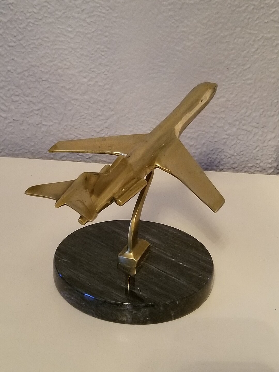 Vintage Brass Airplane Paperweight on A Marble Base - Etsy