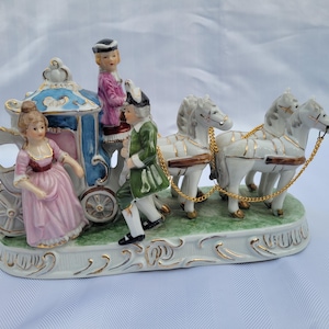 Vintage Porcelain Horse and Carriage | Porcelain Figurine | Porcelain 4 ...