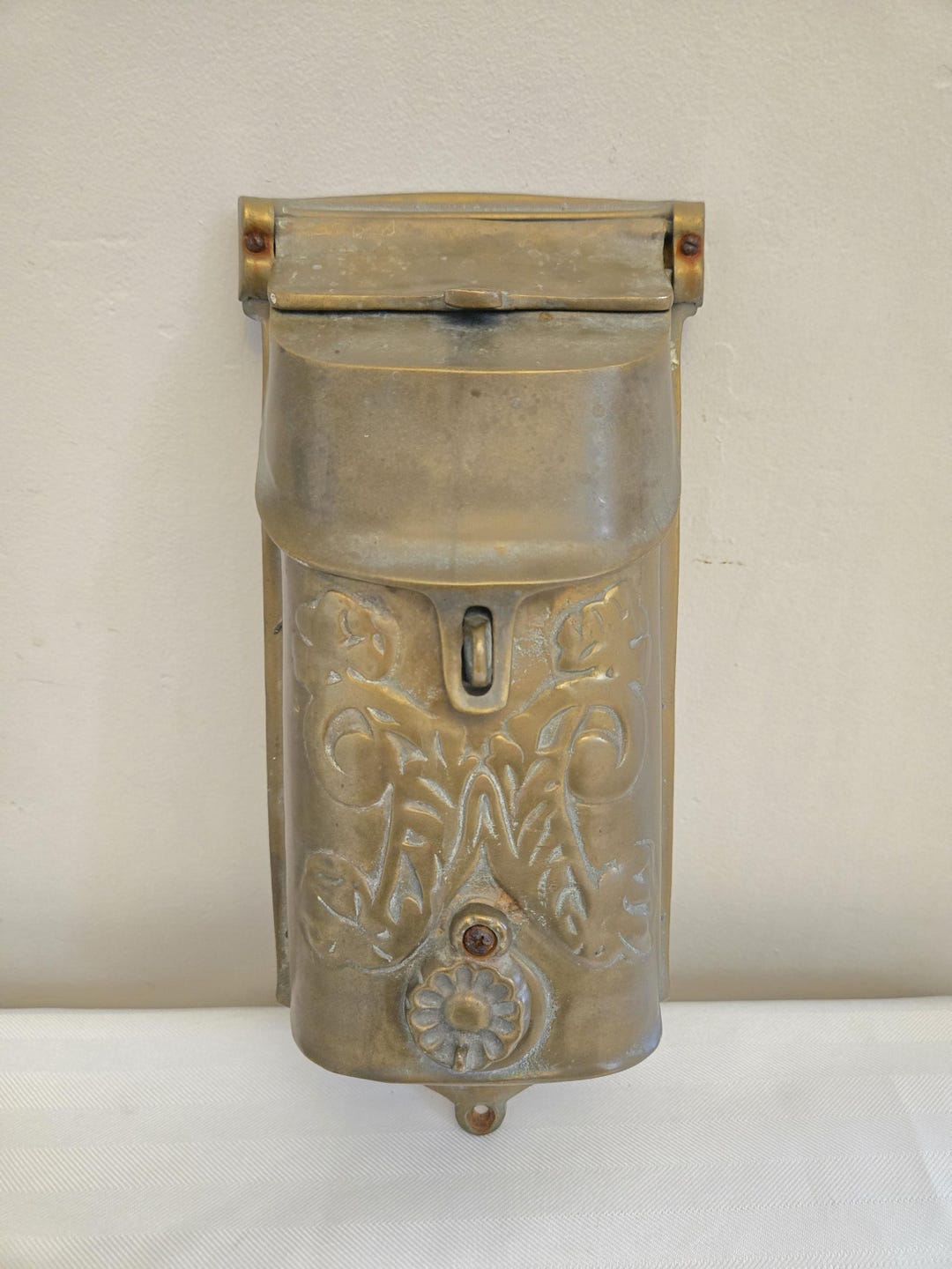 Antique Brass Mailbox Brass Mailbox With Peekhole and Top Flap - Etsy