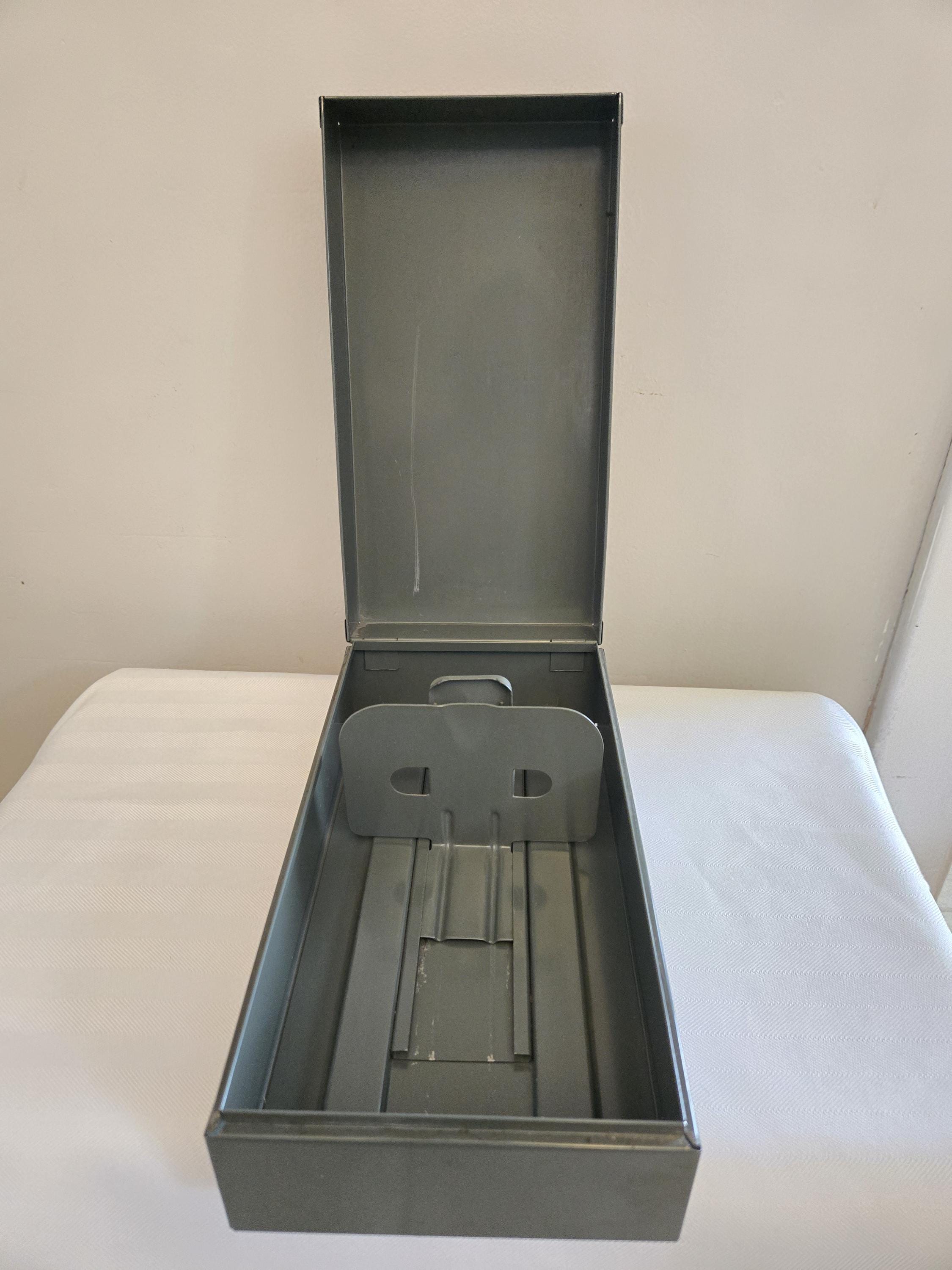 Vintage Industrial Index Card Storage Box | Metal Index Card Box | Made ...