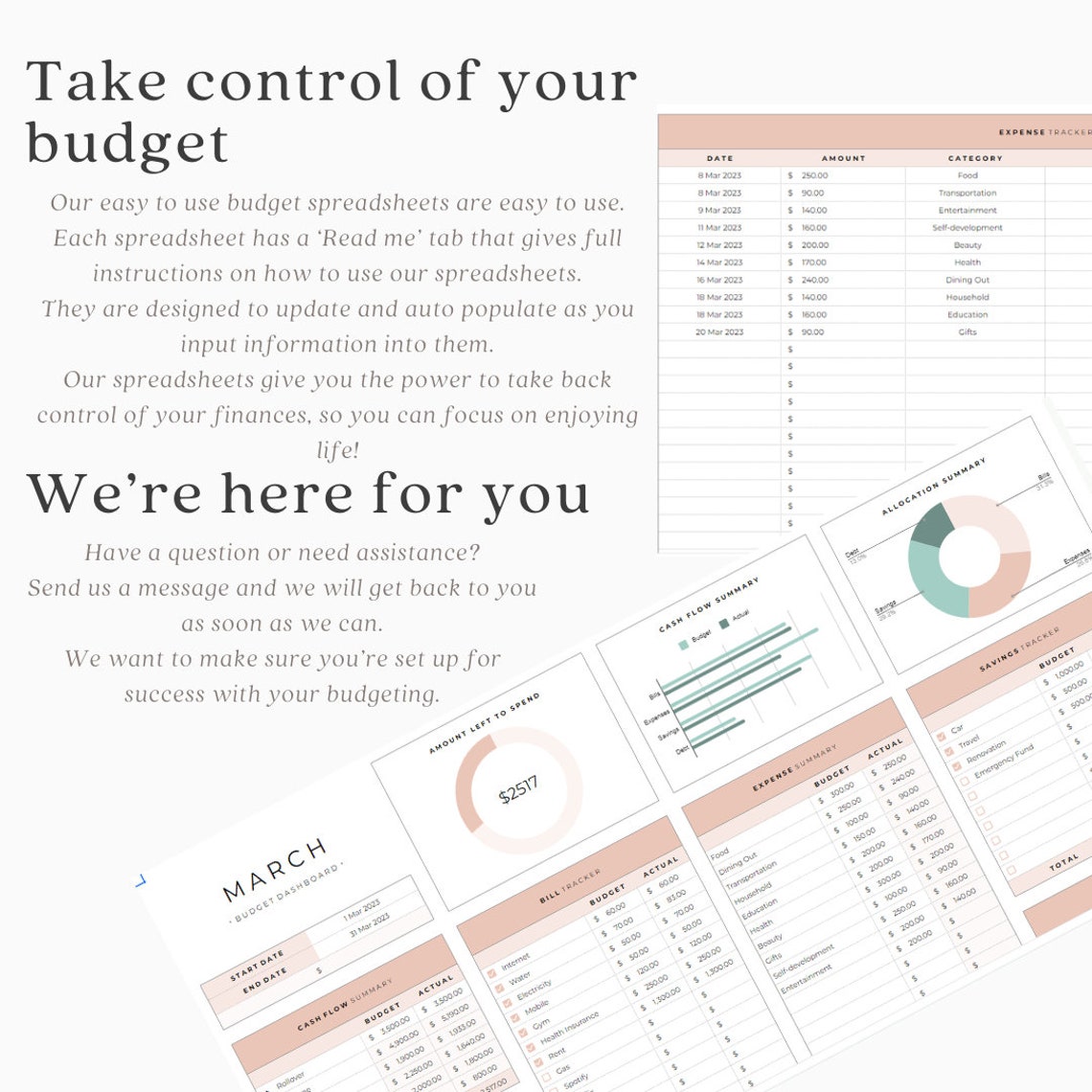 Simple Budget Planner for Google Sheets Budget Spreadsheet Budget ...