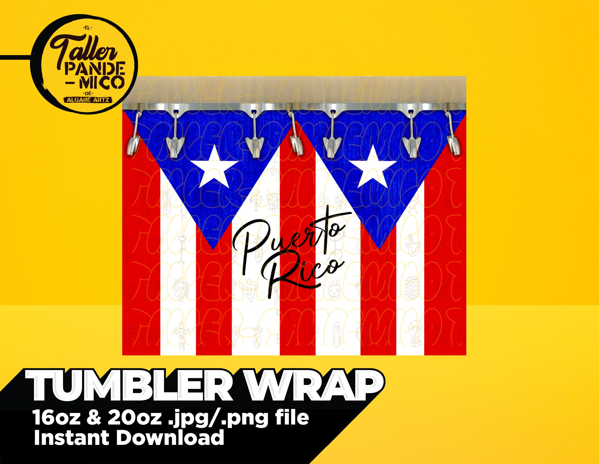 Congas With Puerto Rico Flag Skinny Tumbler Wrap - Etsy