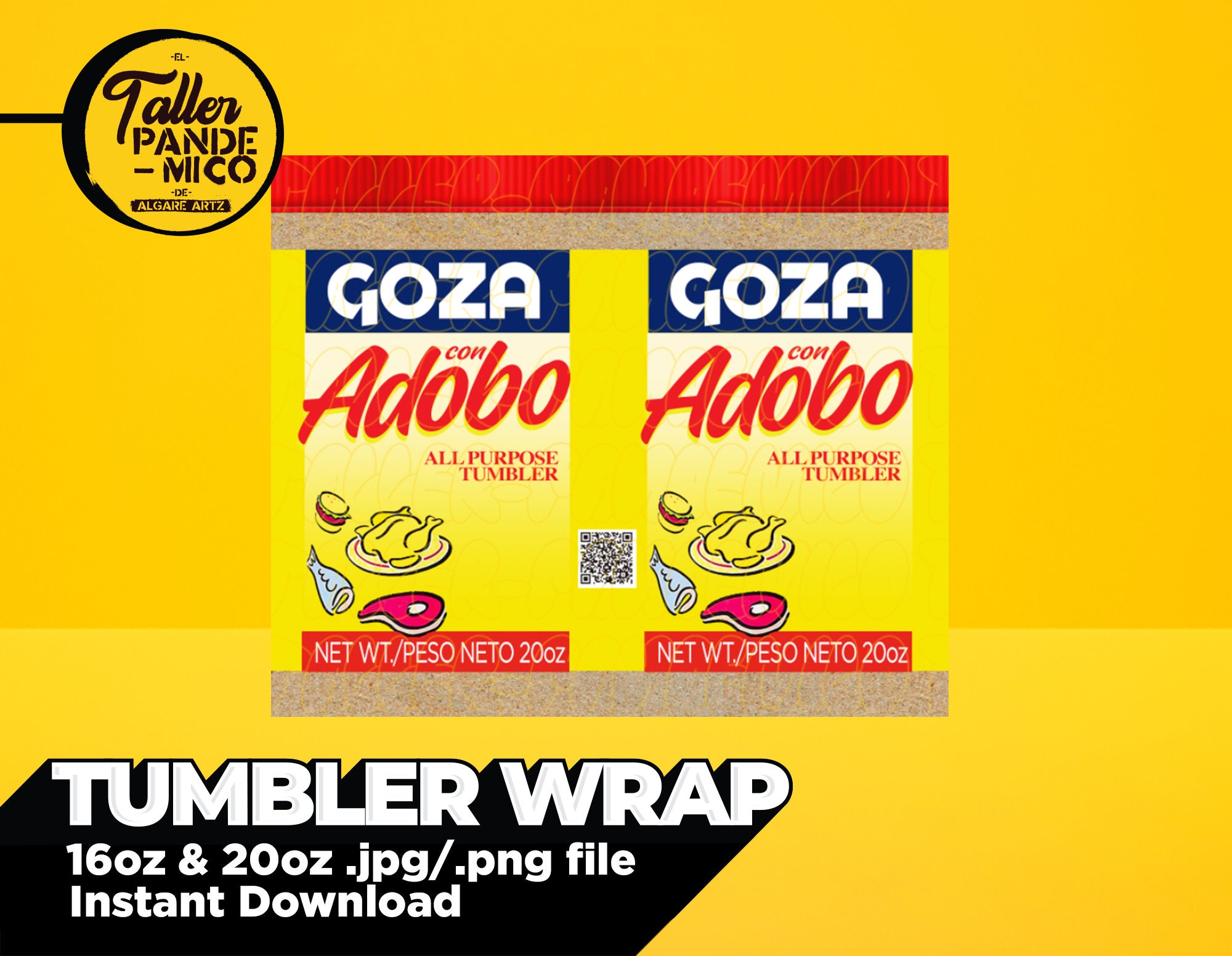 Goza Con Adobo Parody Skinny Tumbler Wrap - Etsy