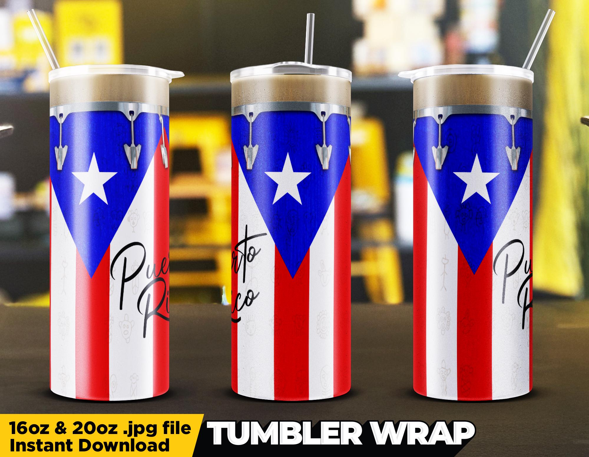 Congas With Puerto Rico Flag Skinny Tumbler Wrap - Etsy