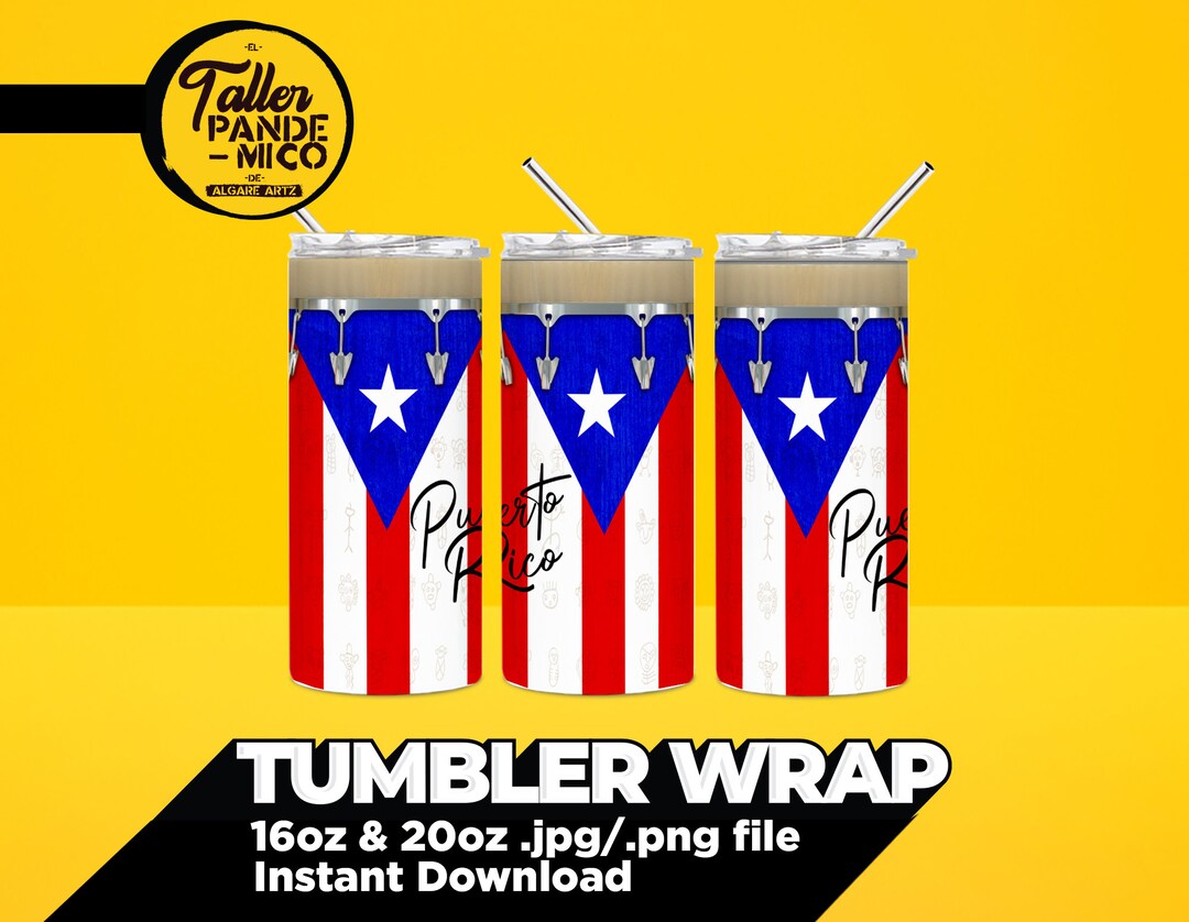 Congas With Puerto Rico Flag Skinny Tumbler Wrap - Etsy