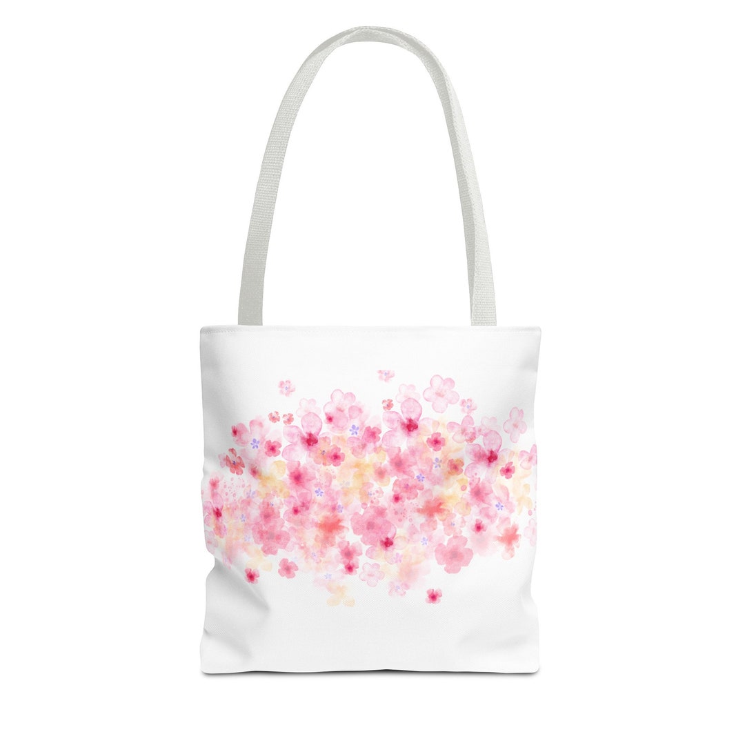 Floral Design Tote Bag AOP, Floral Garden Lover Pink Flowers, Should ...