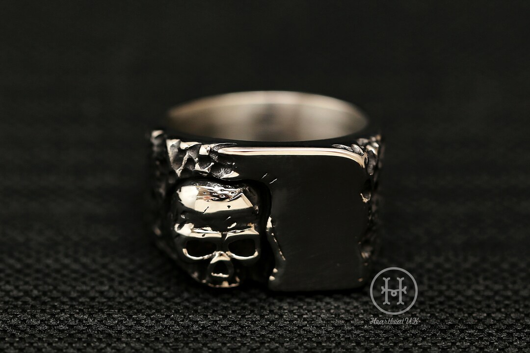 Men's Gothic Half Skull Rings, Women's Stainless Steel Bone Rings, Men ...