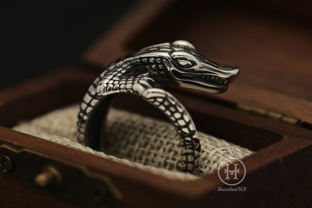 Crocodile Rings, Animal Jewelry, Gifts, Handmade Rings, Hippie Rings ...