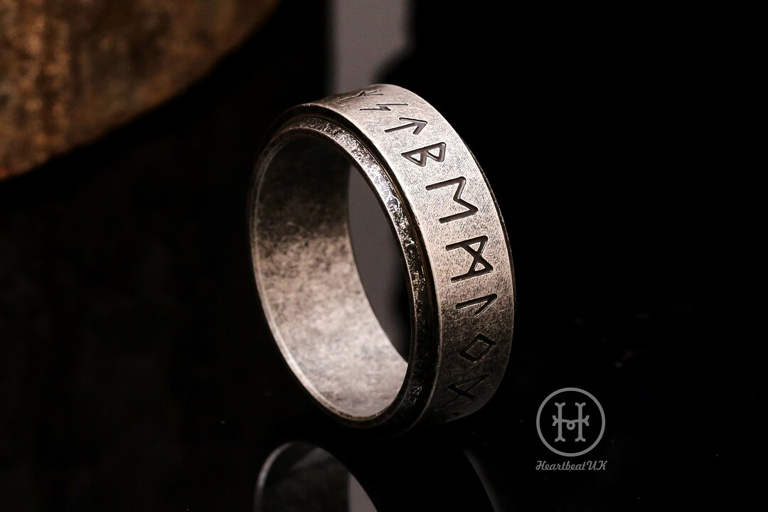 Viking Symbol Rotating Rings, Vintage Norse Rings, Spinner Ring for ...