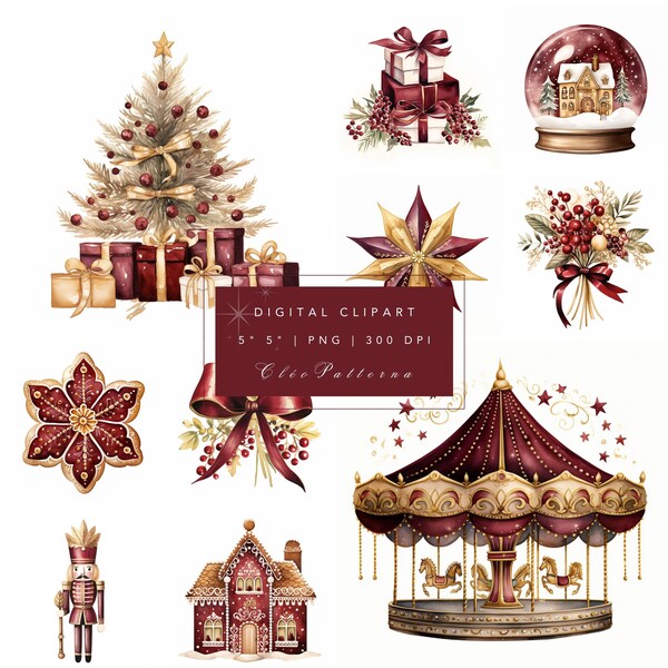Burgundy Christmas - Etsy