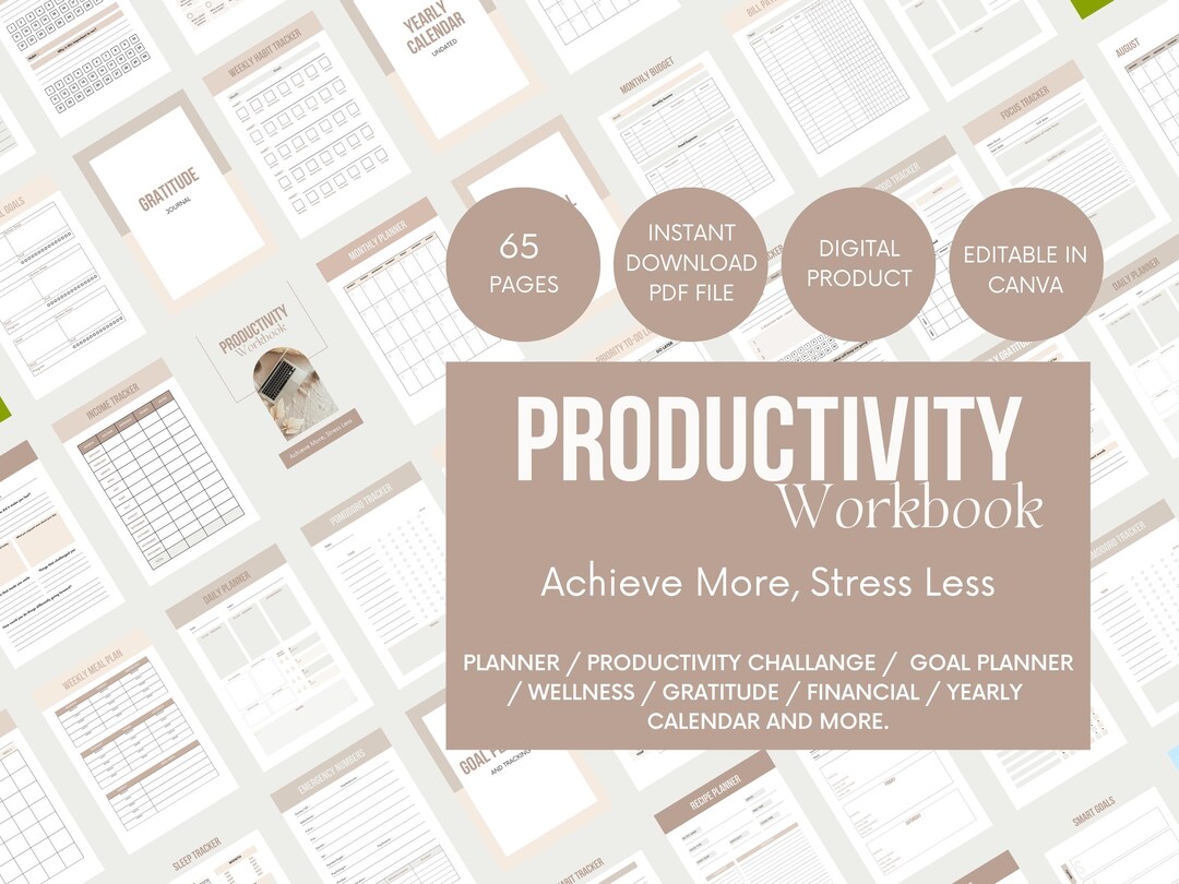 Productivity Workbook - Etsy