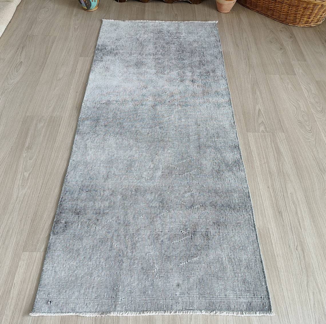 3x7 Handmade Gray Vintage Runner Rug, 3x7 Turkish Rug, Bohemian Hallway ...