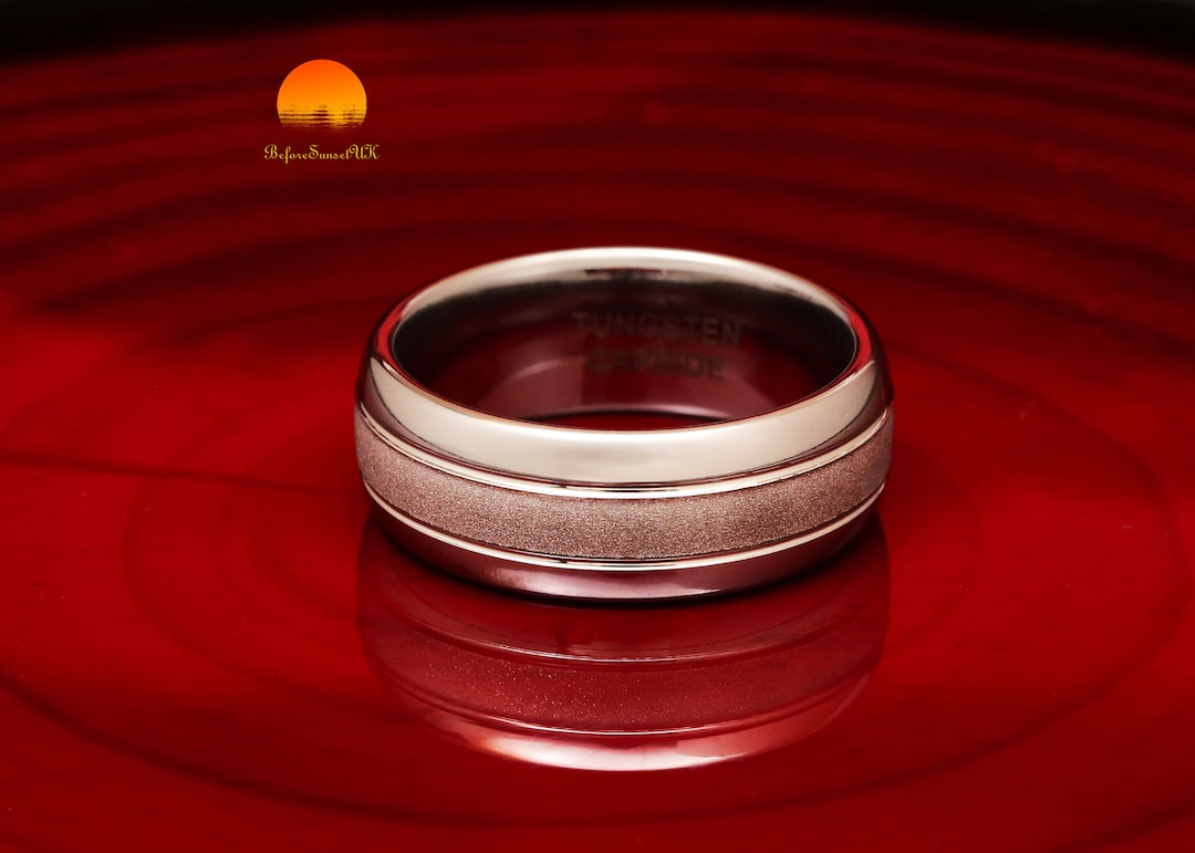 Galactic Lovers, White Sandstone & Meteorite Ring, Silver Sandblasting ...