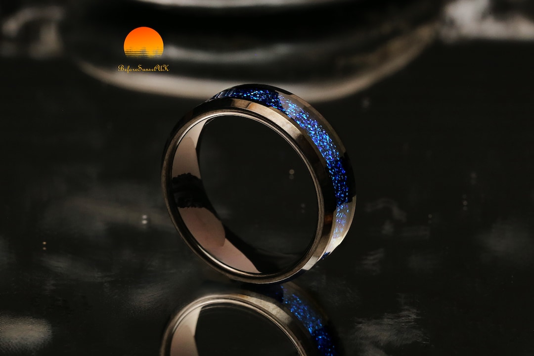 Astronomer-nebula Rings, Men's Wedding Rings, Wolfram Outer Space Rings ...
