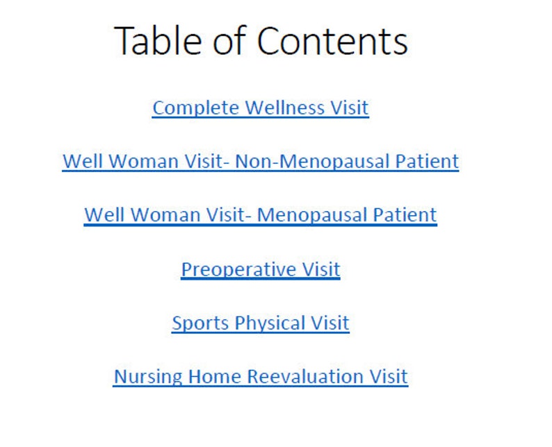 WELL VISITS: Documentation Templates for Primary and Urgent Care - Etsy