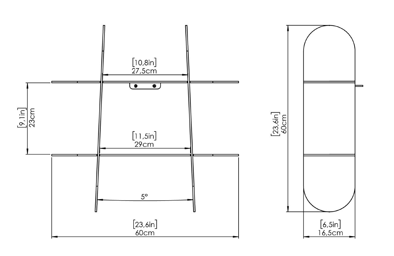 Modern Minimalist 2-tier Floating Bookshelf SVG DXF Laser Cut File ...