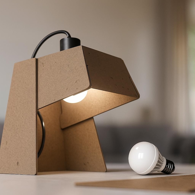 Cardboard DIY Lamp Template - Easy Craft Project - SVG DXF Files ...