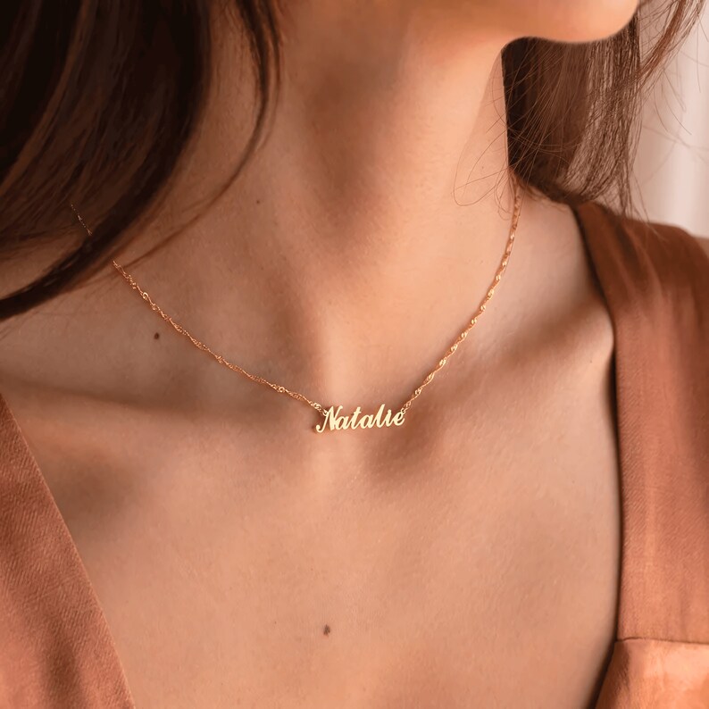 Personalized Name Necklace Gold, Custom Name Necklace Silver, 14K Gold ...