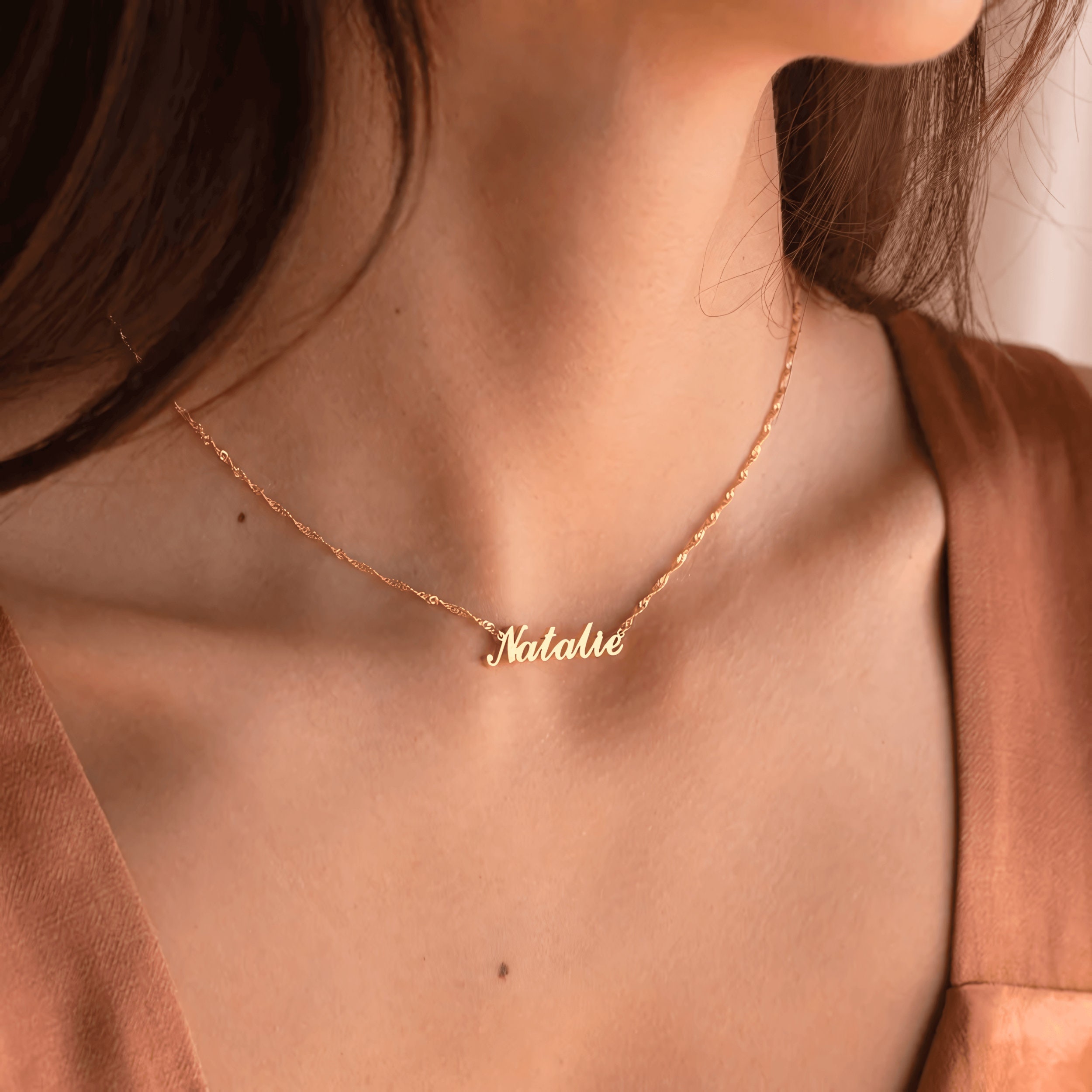 Personalized Name Necklace Gold, Custom Name Necklace Silver, 14K Gold ...